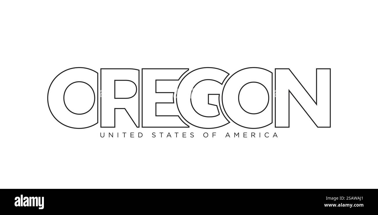 Oregon, USA typography slogan design. America logo with graphic city ...