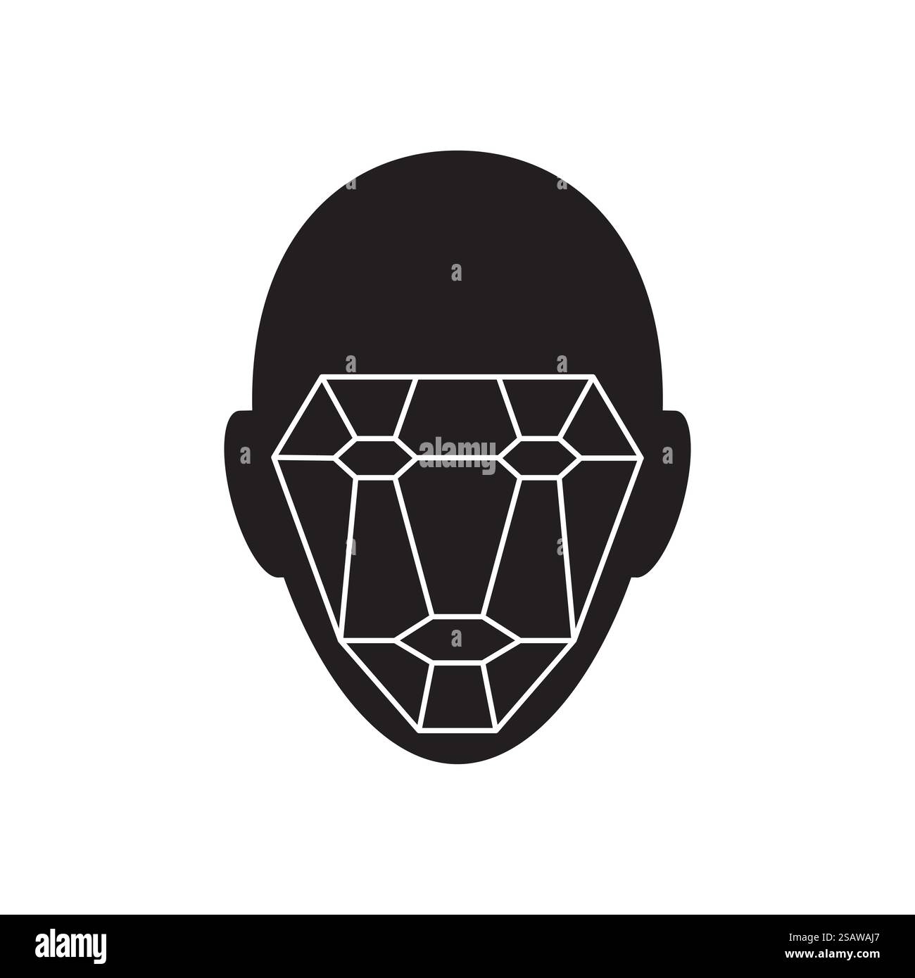Icon Of Identity Biometric Verification Sign Face Recognition System Scanning Grid Tehnology