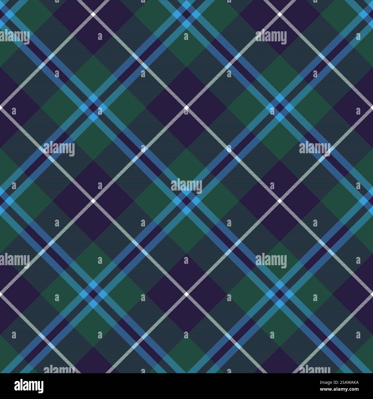 douglas tartan seamless diagonal pattern fabric texture. Vector ...