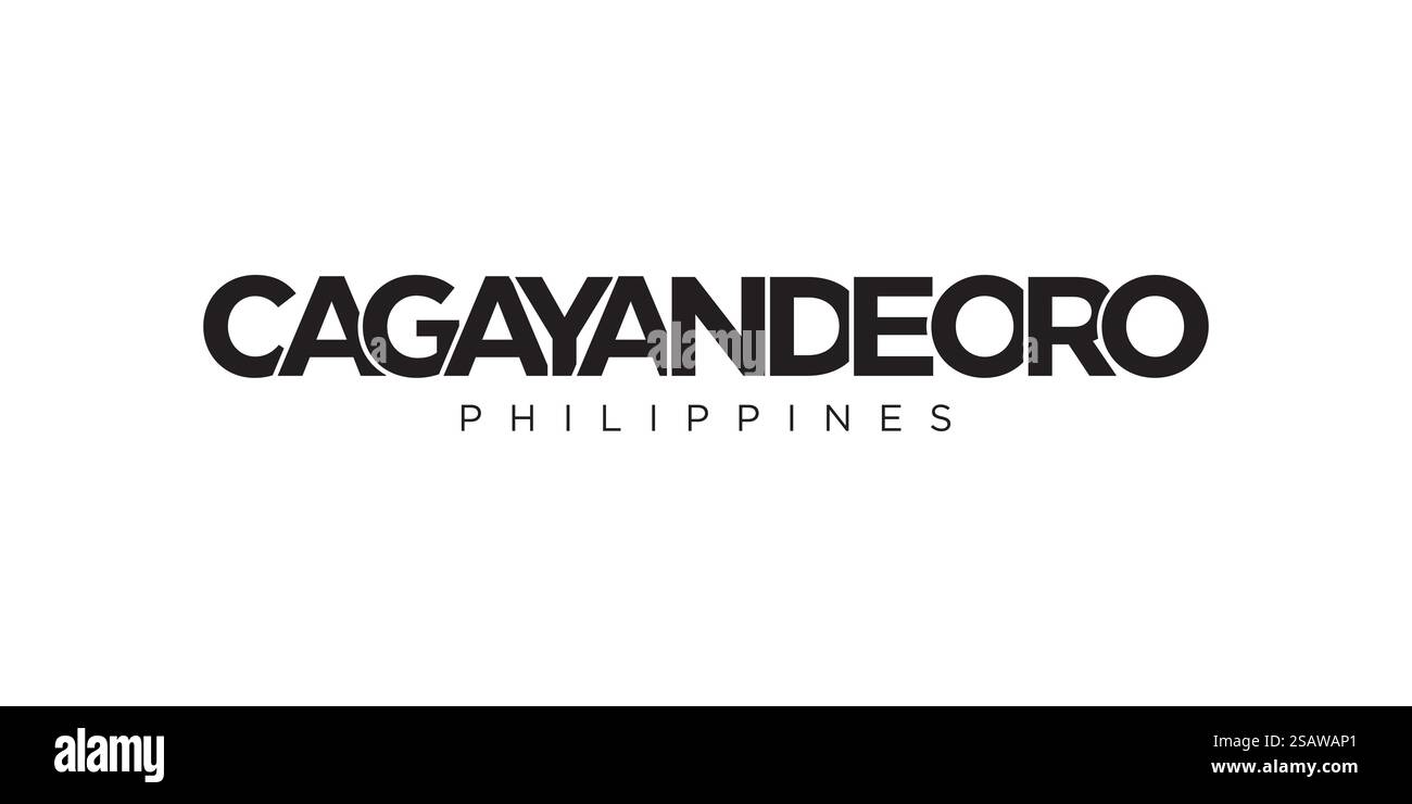 Cagayan de Oro in the Philippines emblem for print and web. Design features geometric style ...