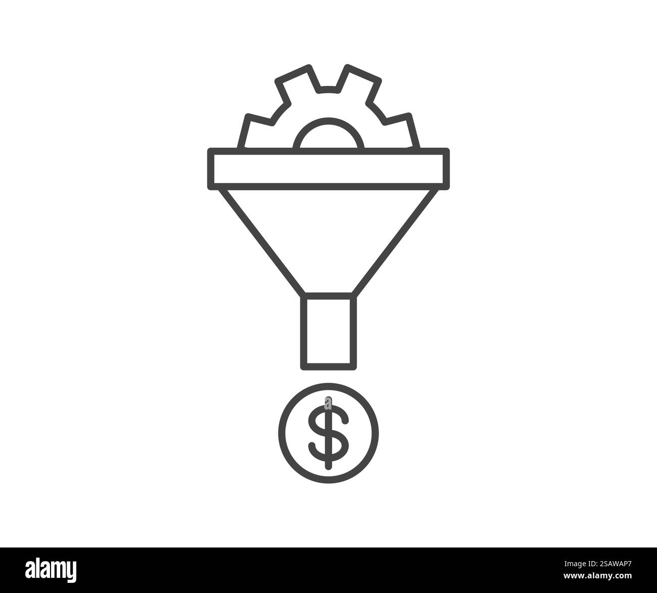 Funnel icon vector. Sort sign, filter symbol black and white simple ...