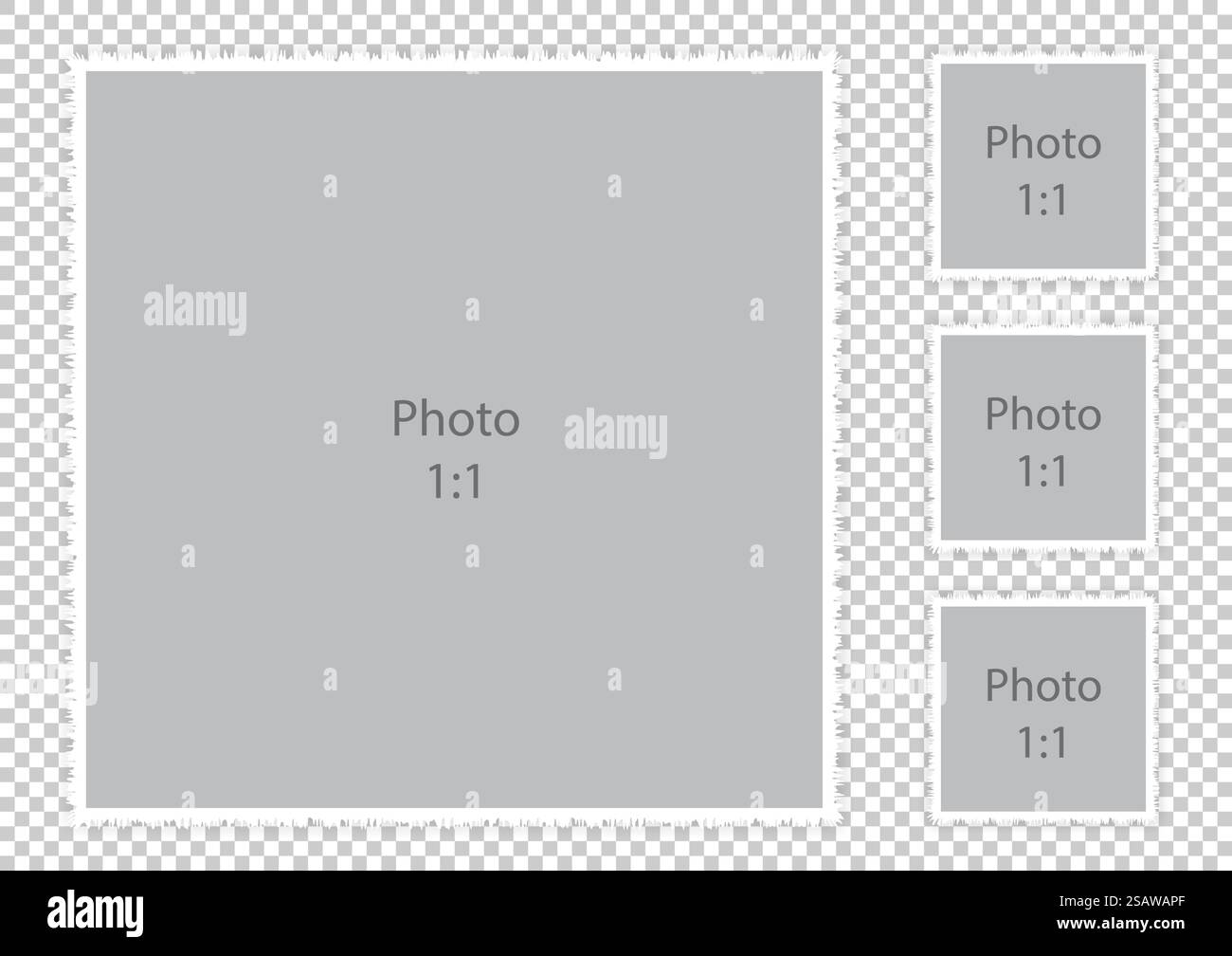 Furry textured border photoframes modern collage wedding template ...