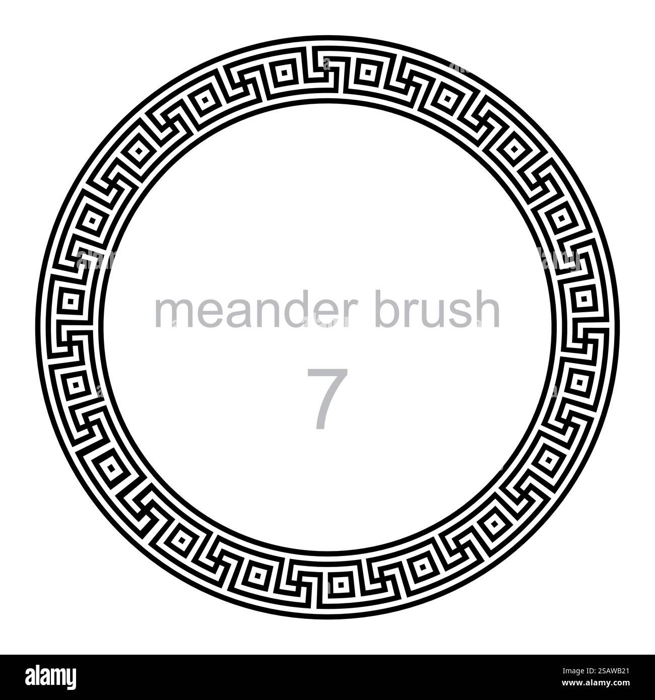 Vector illustration frame round ornament meander hi-res stock ...