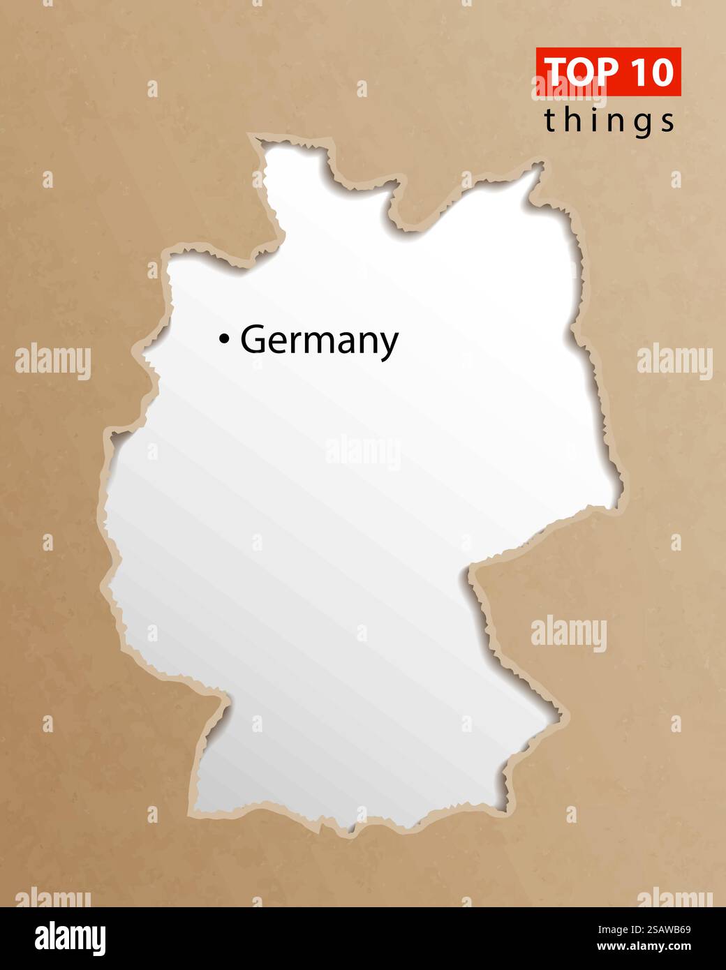 Germany map vector. German maps craft paper texture. Empty template ...