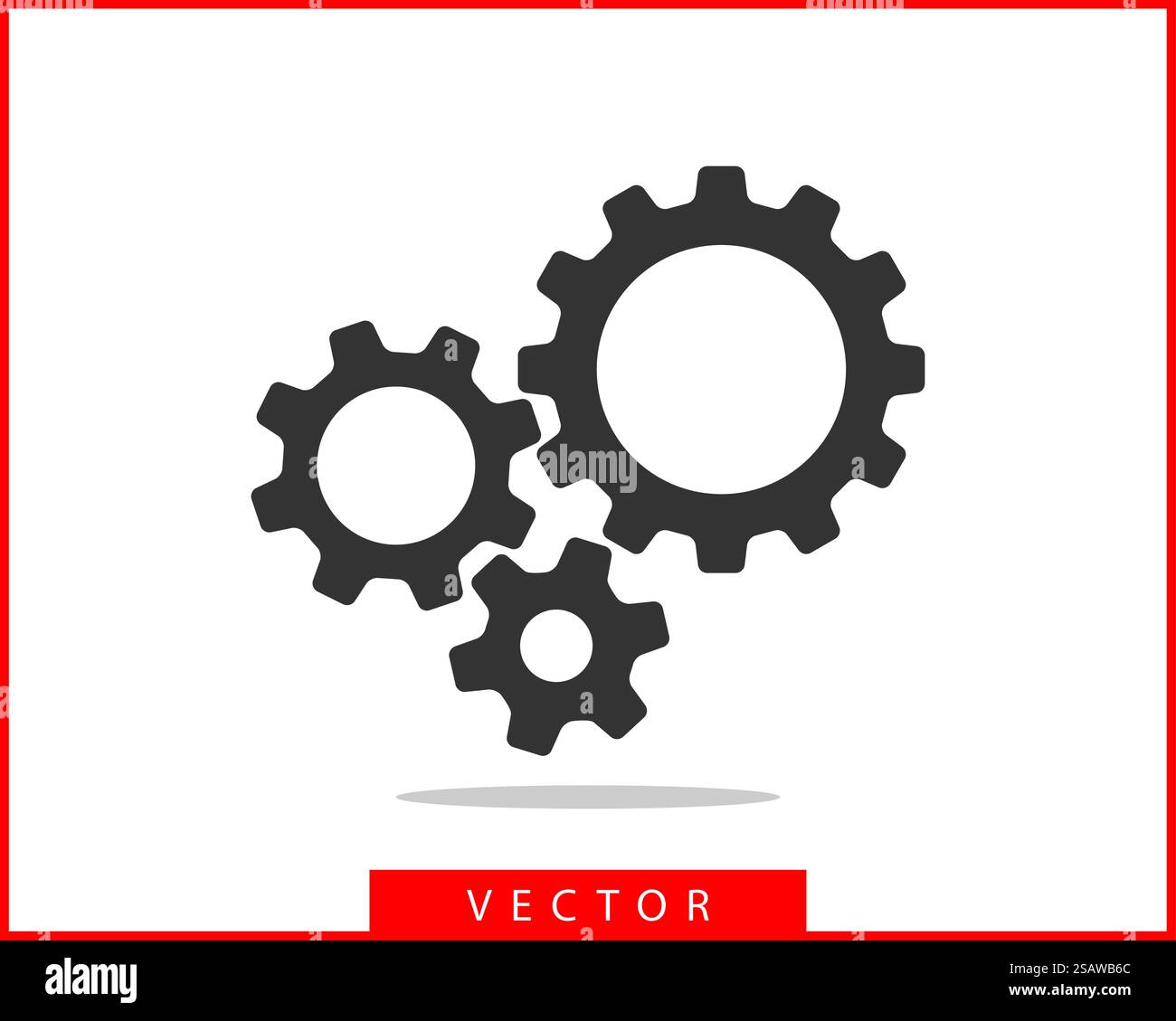 Silhouette mechanical gears icon Stock Vector Images - Alamy