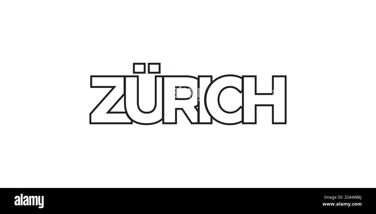 Zurich in the Switzerland emblem for print and web. Design features ...