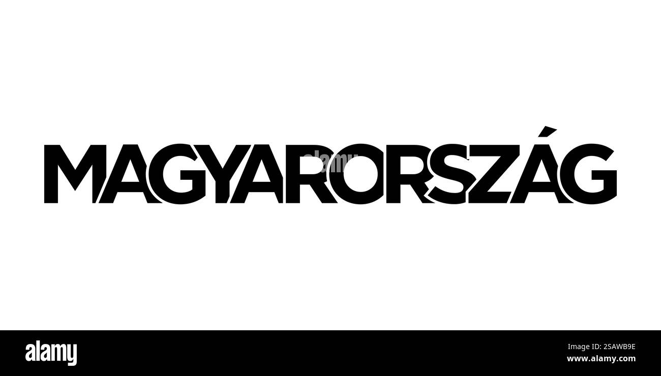 Hungary emblem for print and web. Design features geometric style ...