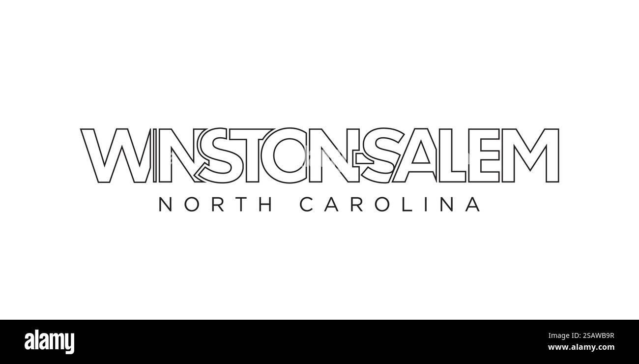 Winston Salem, North Carolina, USA typography slogan design. America ...