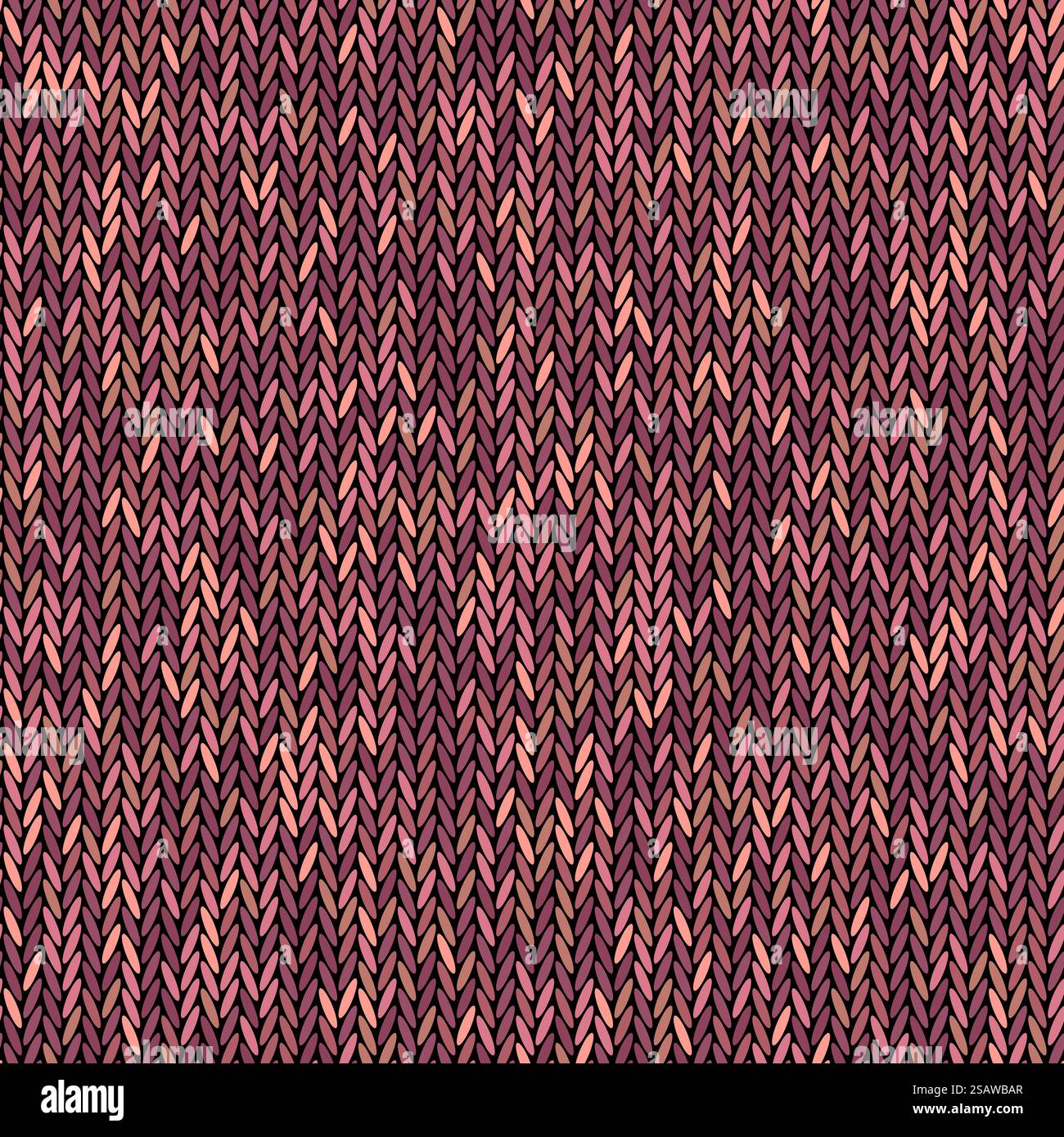 Knit texture melange red color. Vector seamless pattern fabric. Knitting background flat design ...