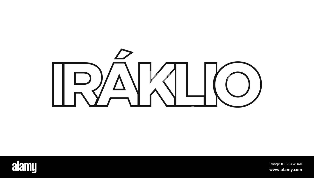 Iraklio in the Greece emblem for print and web. Design features ...