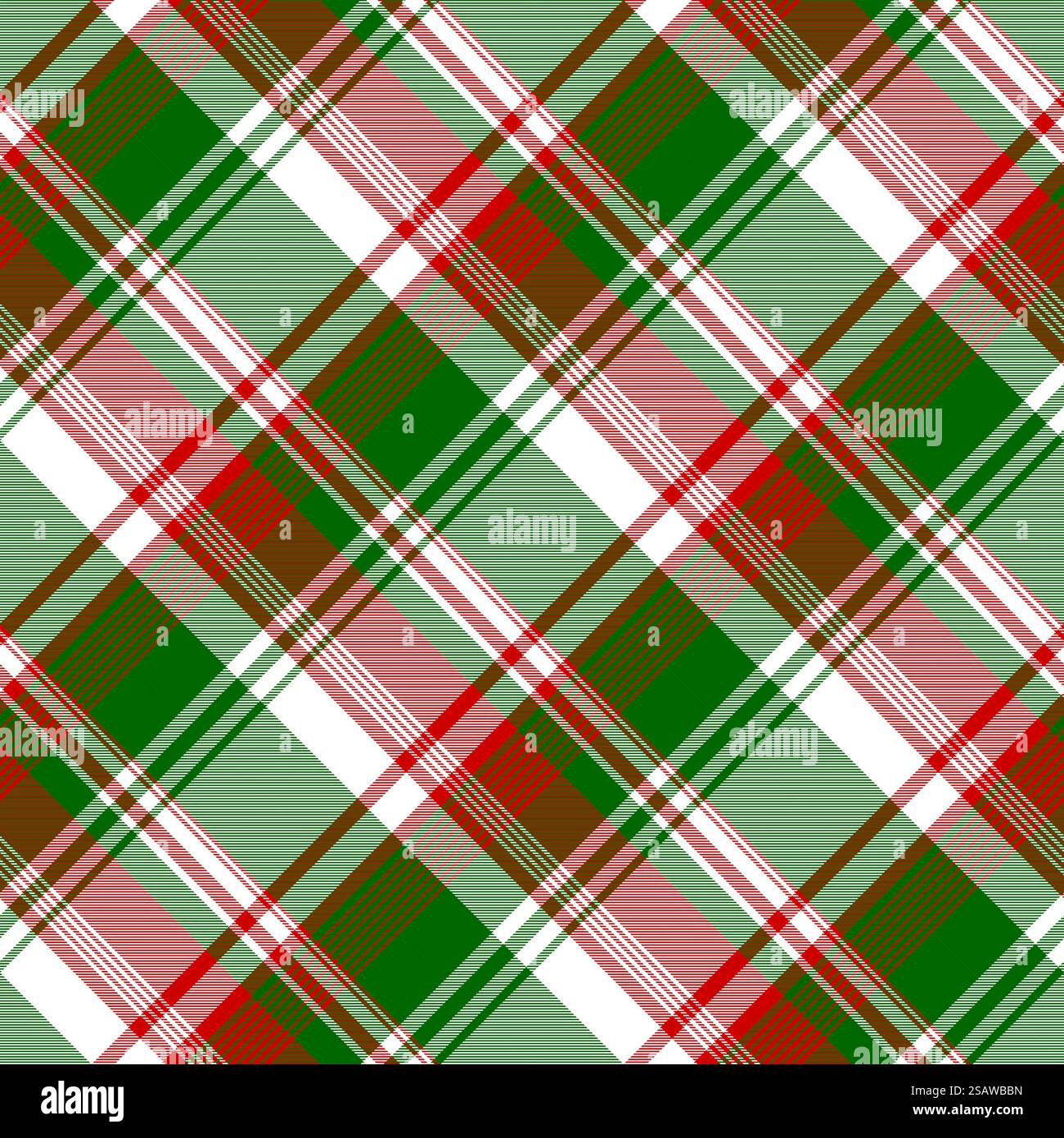 Green red bright check fabric texture seamless pattern. Vector ...