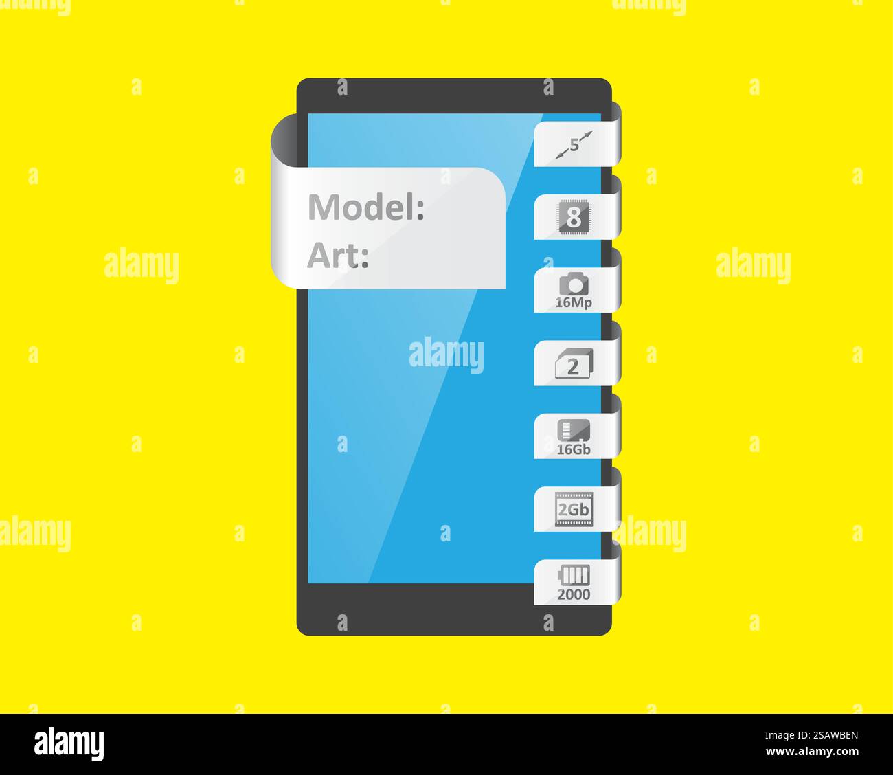 label feature for smartphone, vector illustration. label feature for ...