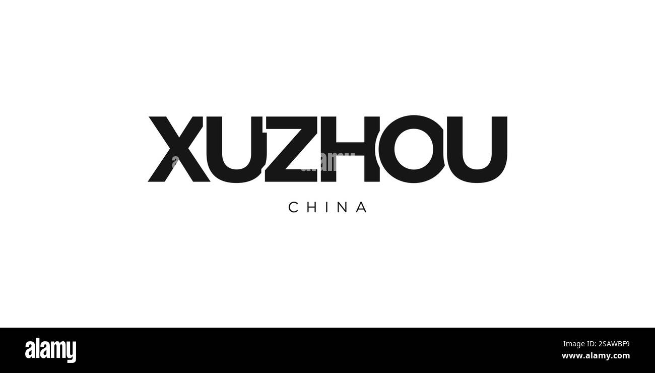Xuzhou in the China emblem for print and web. Design features geometric ...