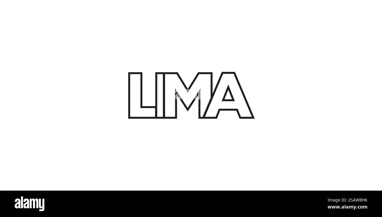 Lima in the Peru emblem for print and web. Design features geometric ...