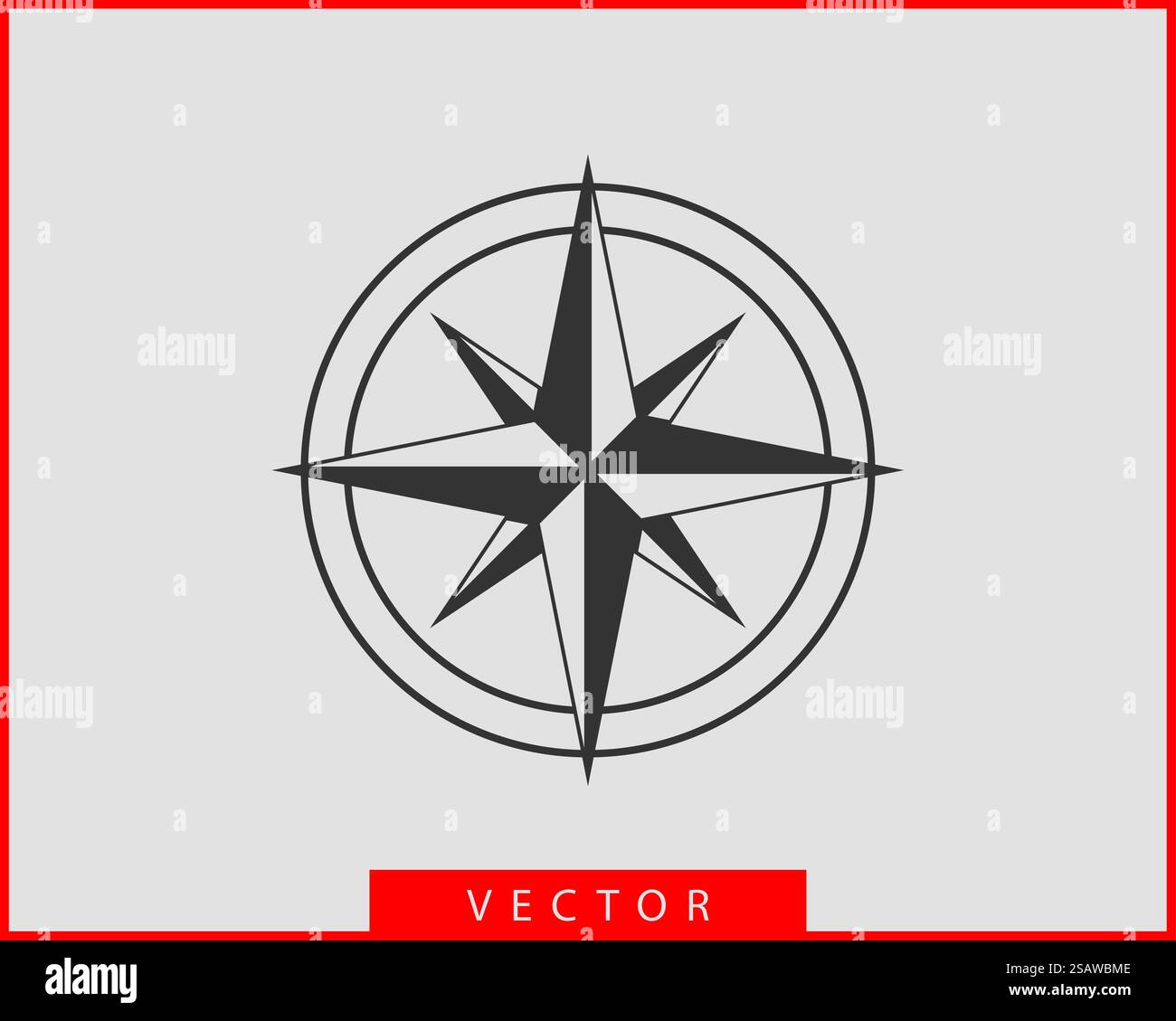 Compass icon vector. Wind rose star navigation Stock Vector Image & Art ...