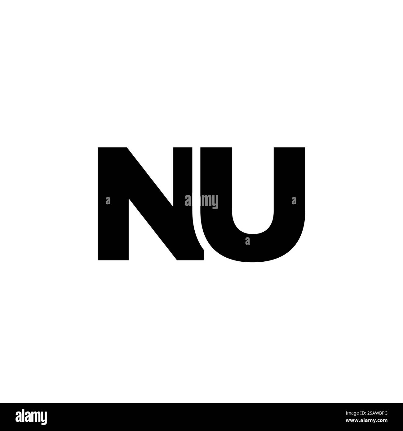 Trendy letter N and U, NU logo design template. Minimal monogram initial based logotype for ...