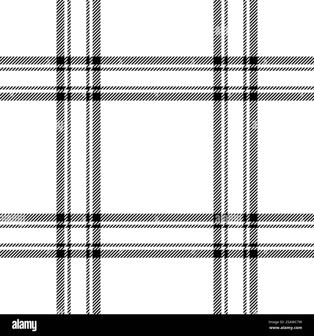 Plaid seamless pattern in black and white. Check fabric texture. Vector ...