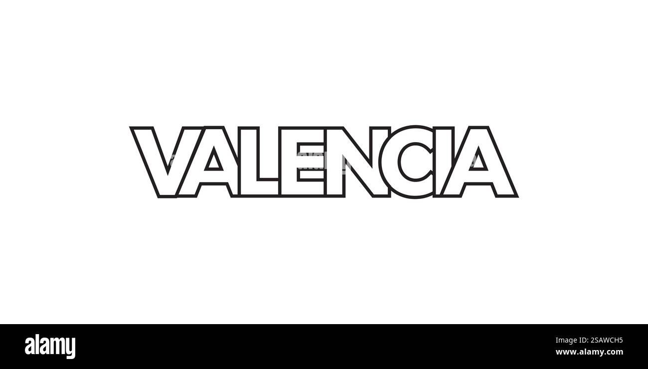 Valencia in the Spain emblem for print and web. Design features ...
