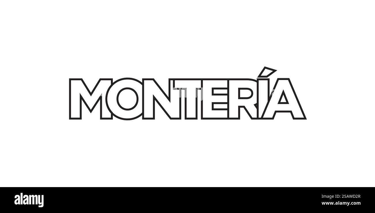 Monteria in the Colombia emblem for print and web. Design features geometric style, vector ...
