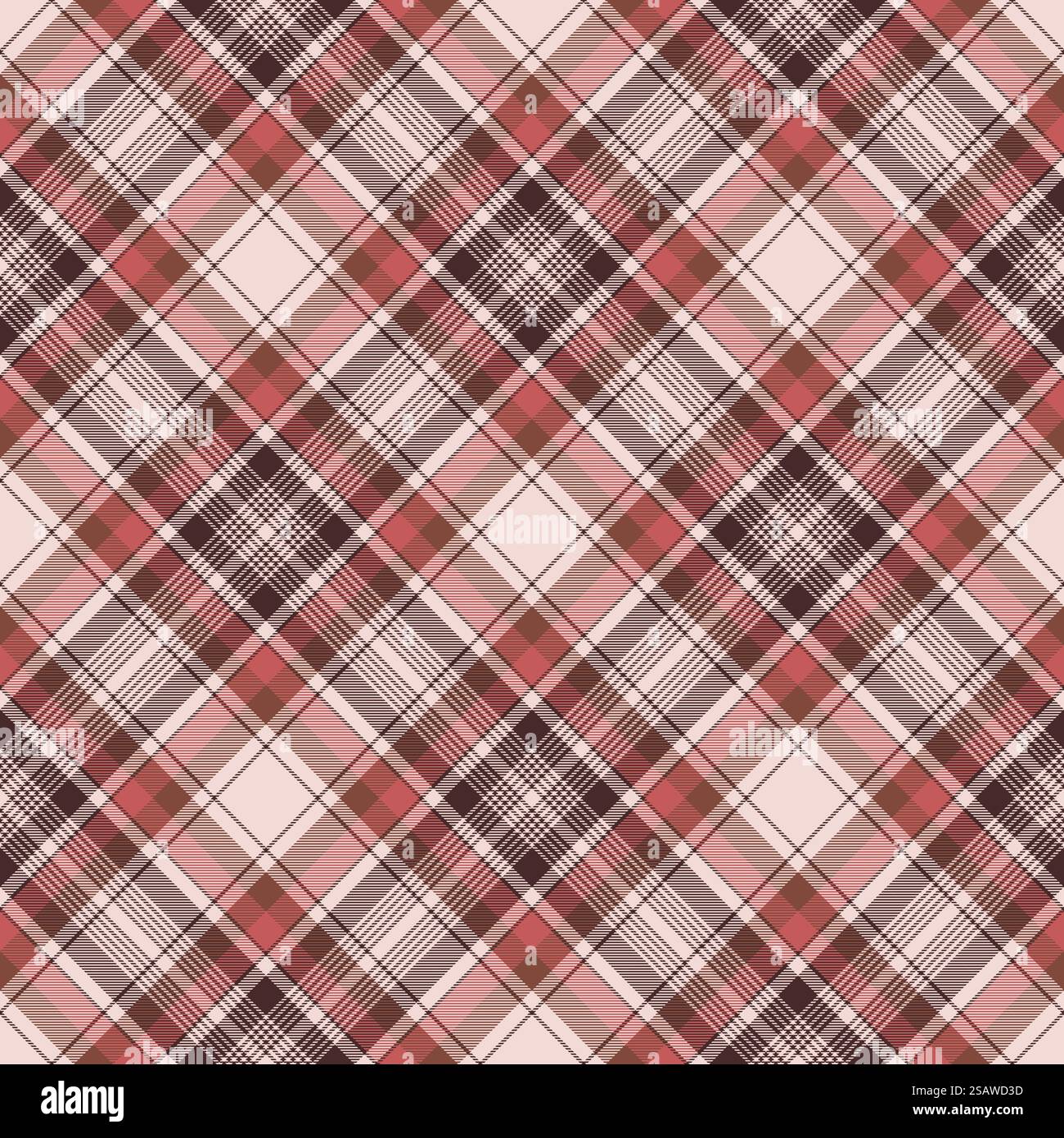 Brown traditional plaid fabric texture seamless pattern. Vector ...