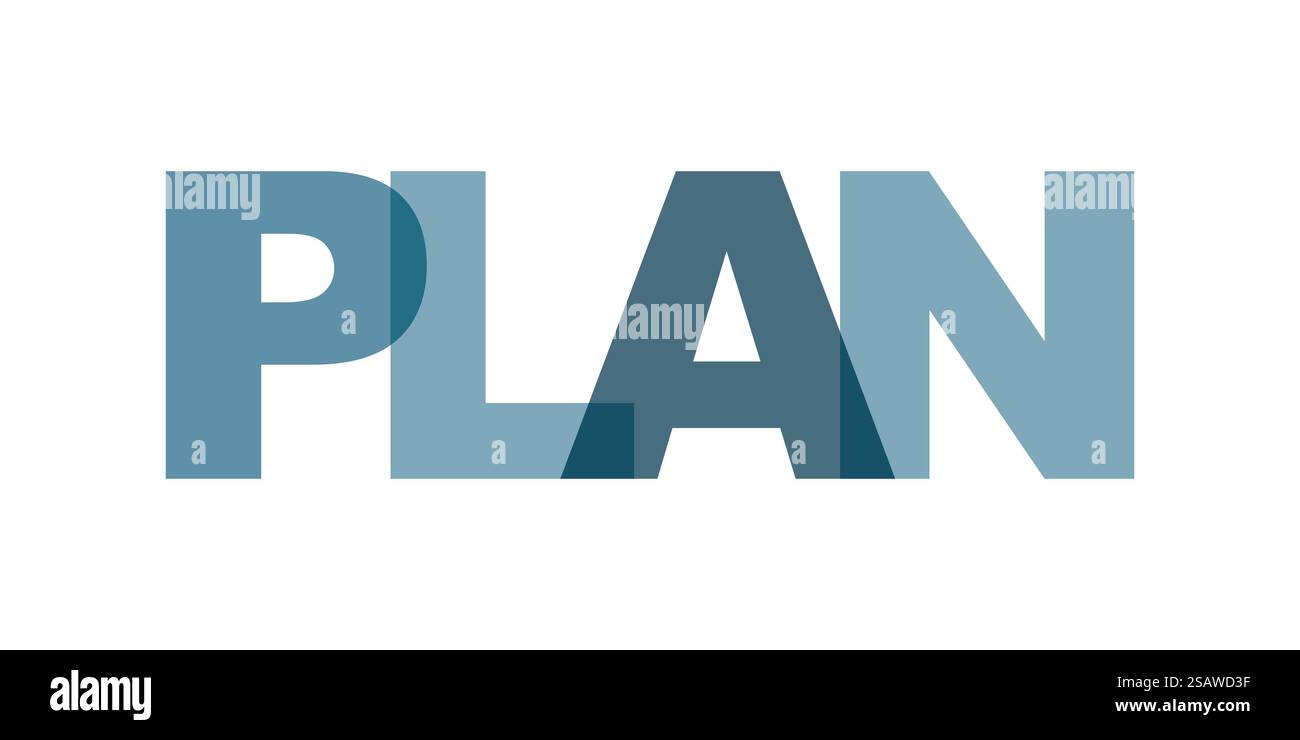 Plan business card text. Modern lettering poster. Color word art slogan ...