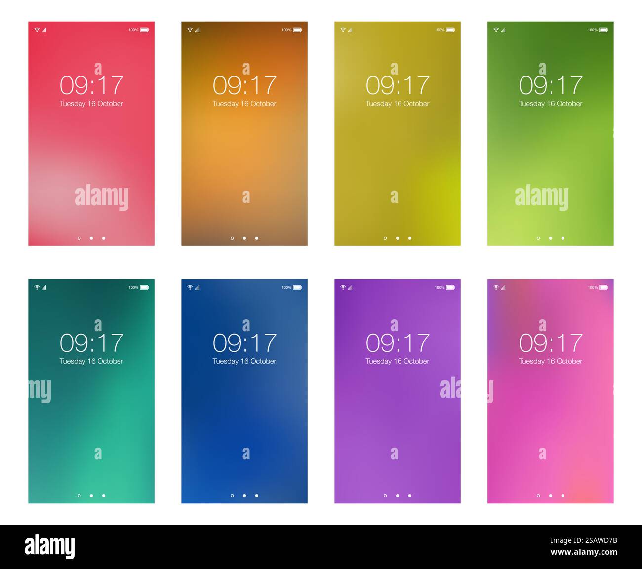 Set bright color abstract hd wallpapers for smartphone screen mobile ...