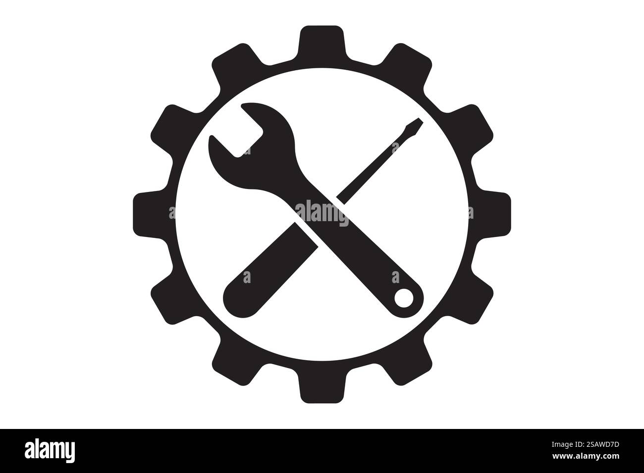 Setting icon vector with work cog gear element. Cogweel mechanism symbol for engine concept or ...