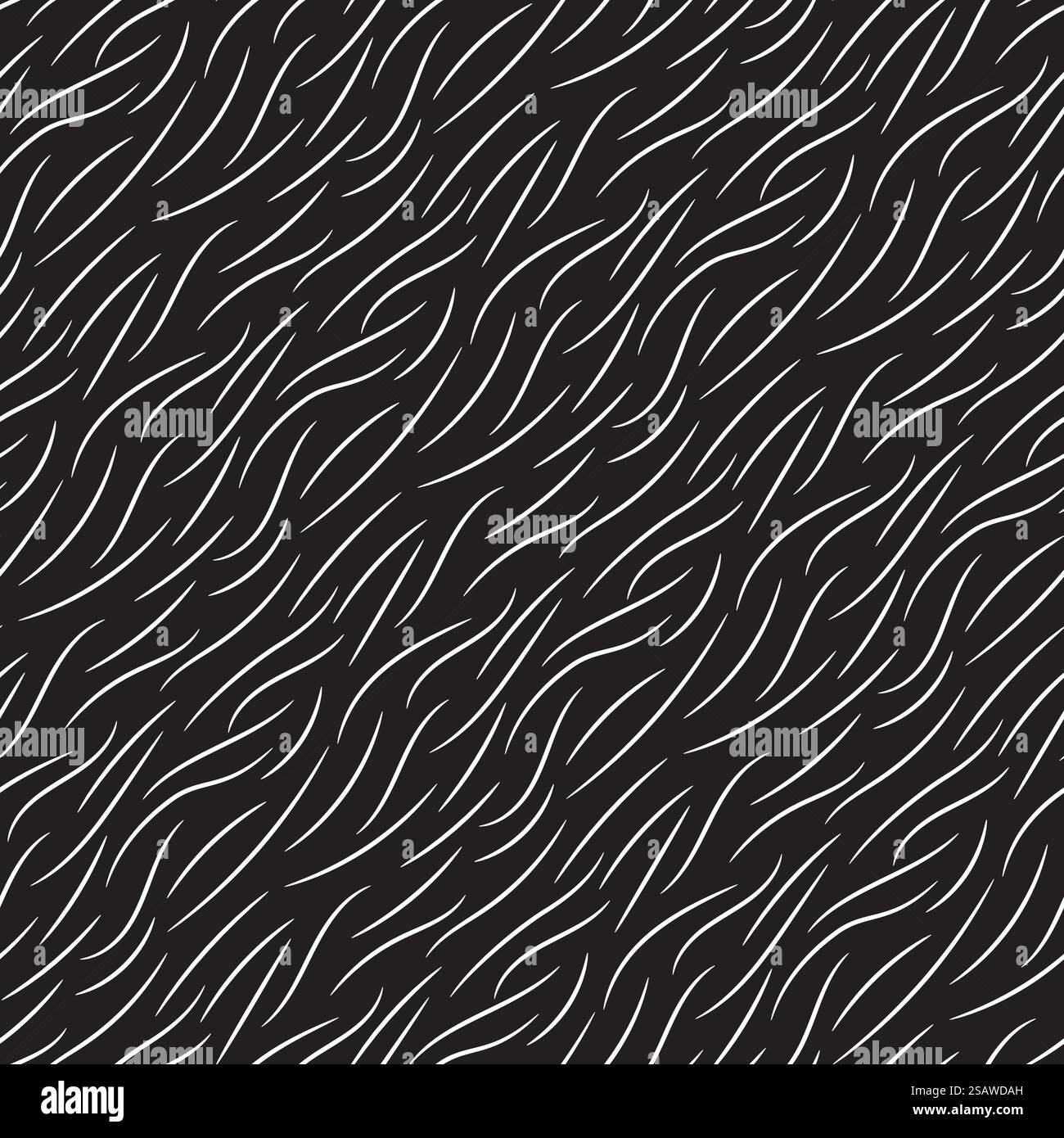 Fur texture wild animal skin black white seamless pattern. Vector ...