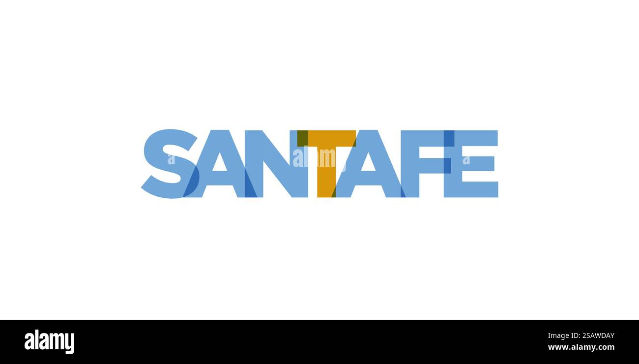 Santa Fe in the Argentina emblem for print and web. Design features geometric style, vector ...