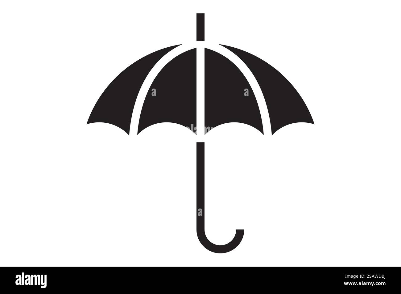 Umbrella rain protection vector icon. Parasol for rainy day protect ...