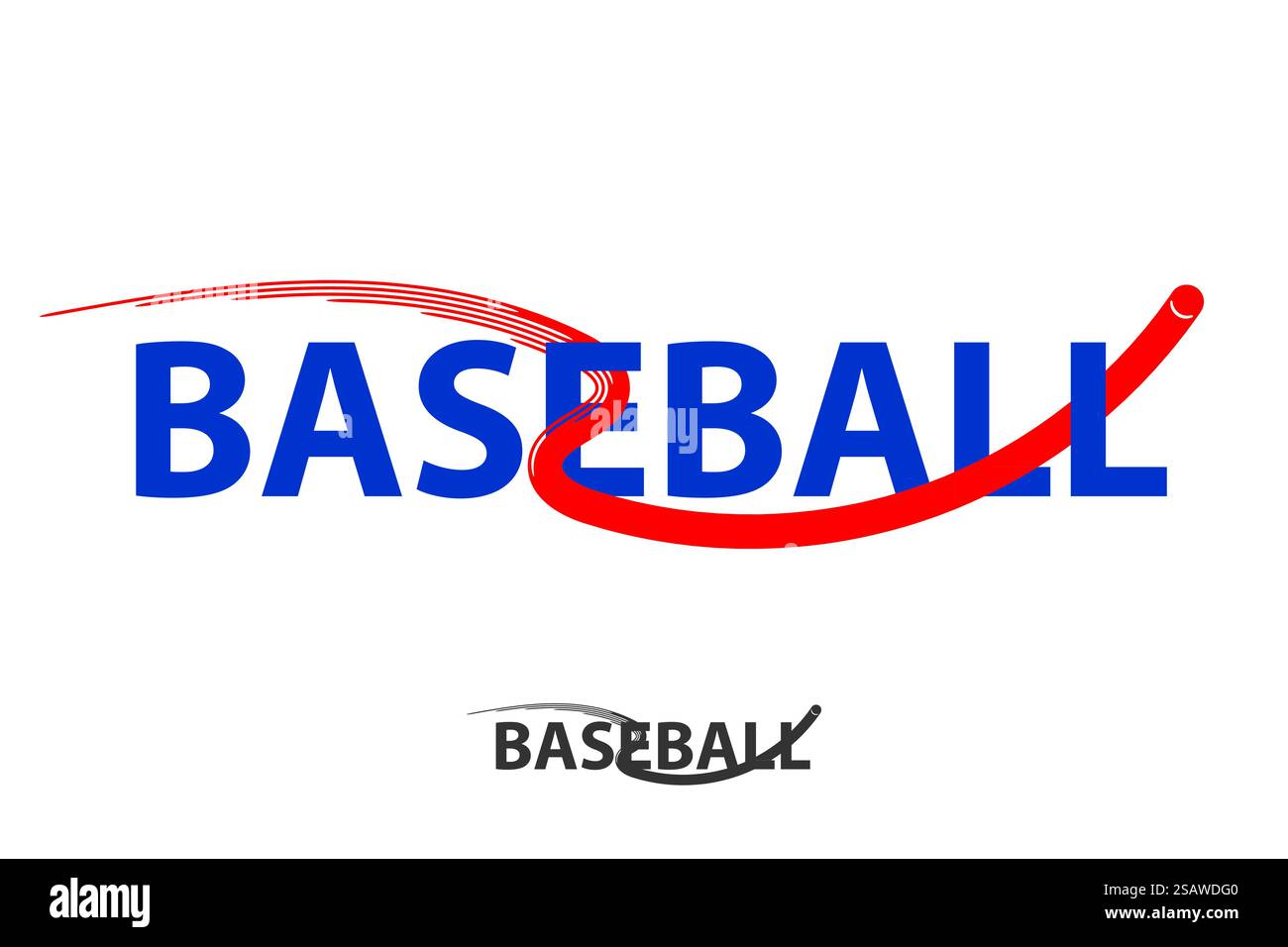 Baseball logo vector with fly ball symbol isolated on white background ...