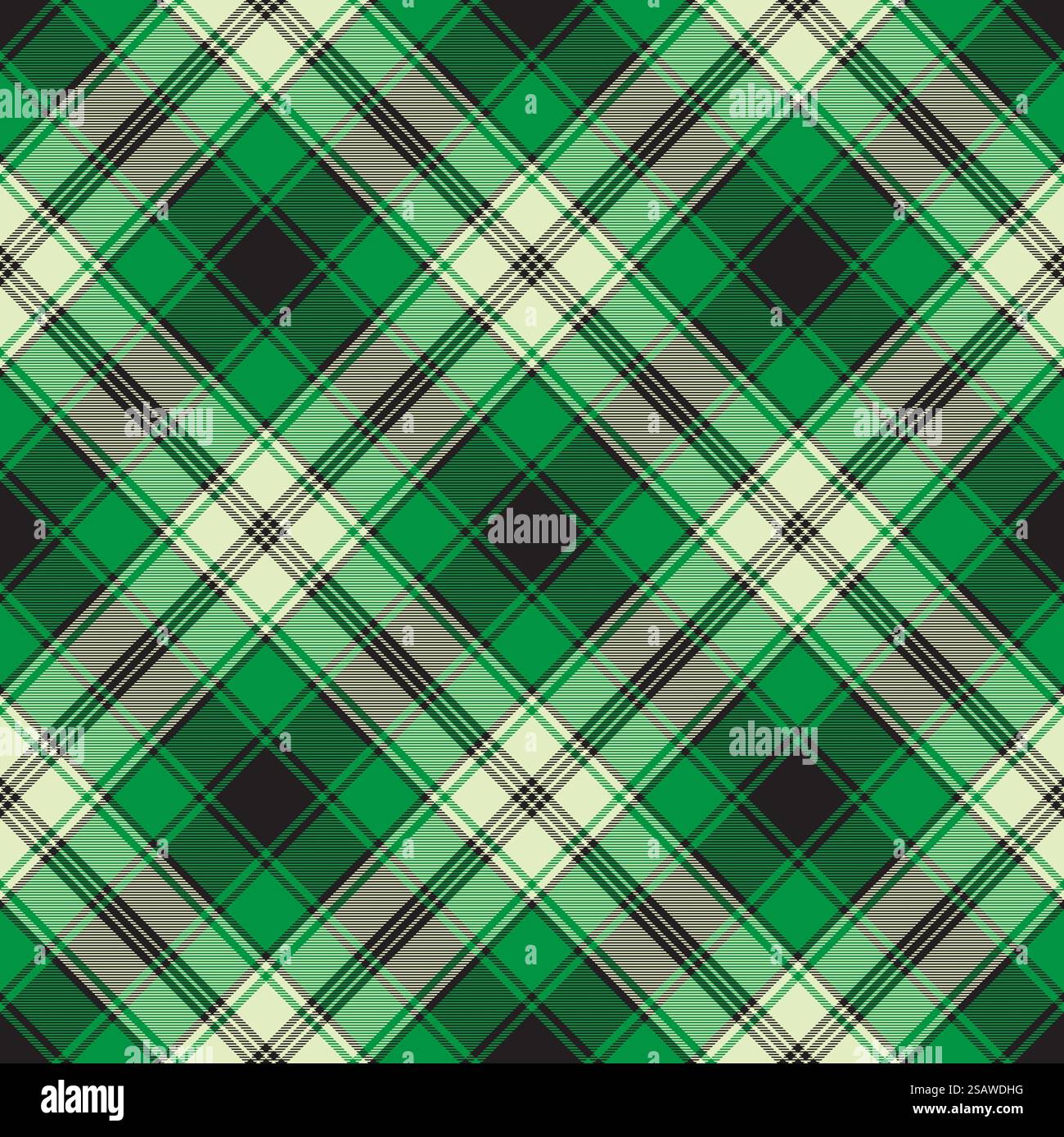 Green check plaid seamless fabric texture. Vector illustration.. Green ...