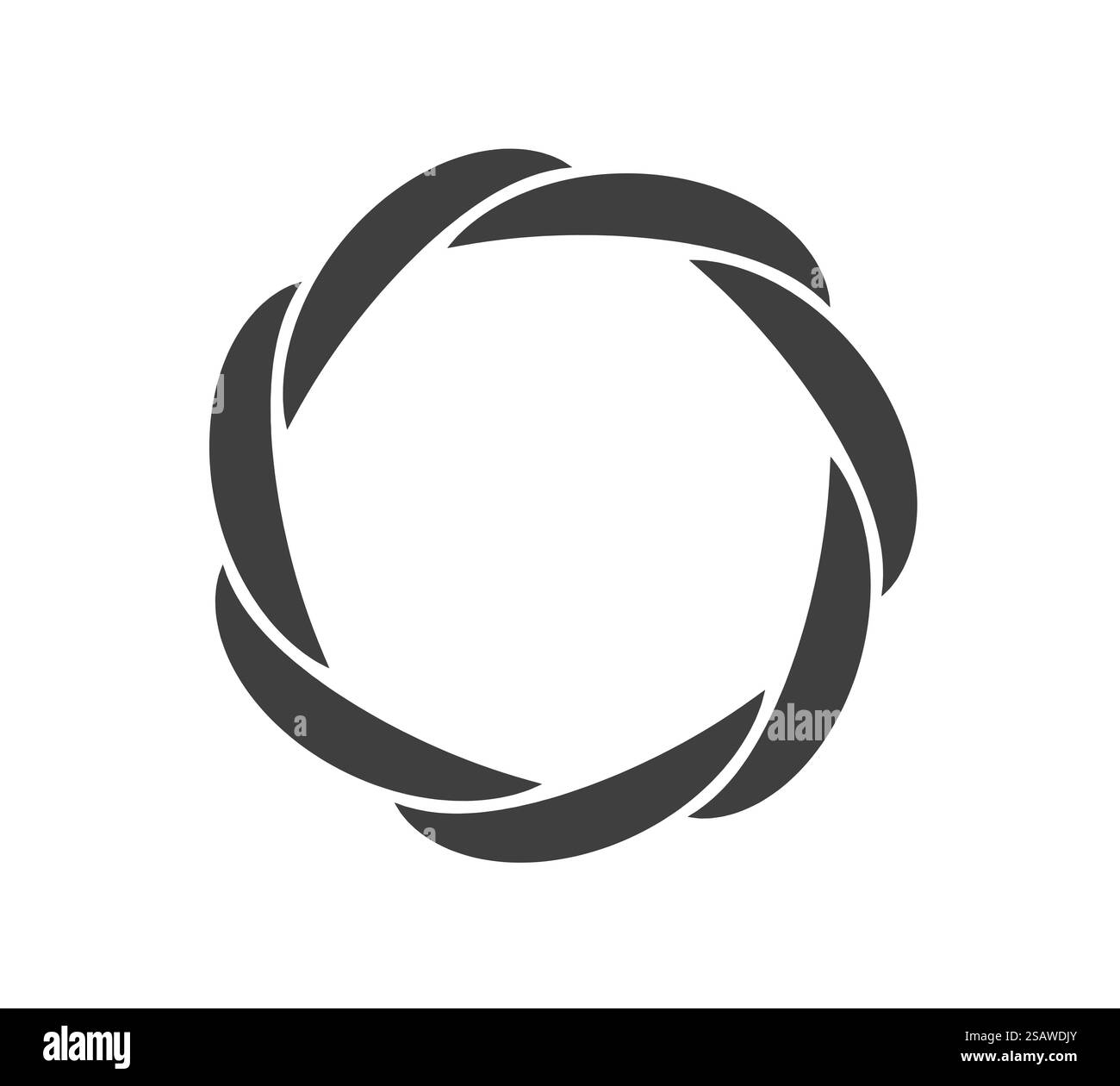 Round frame black and white vector ornament. Graphic border doodle ...