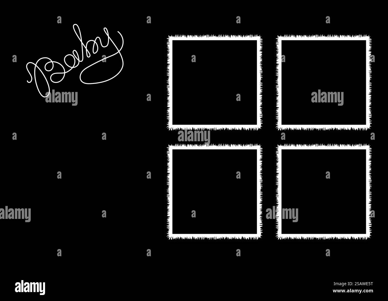 Modern pattern of square photo frames for family and baby. Vector ...
