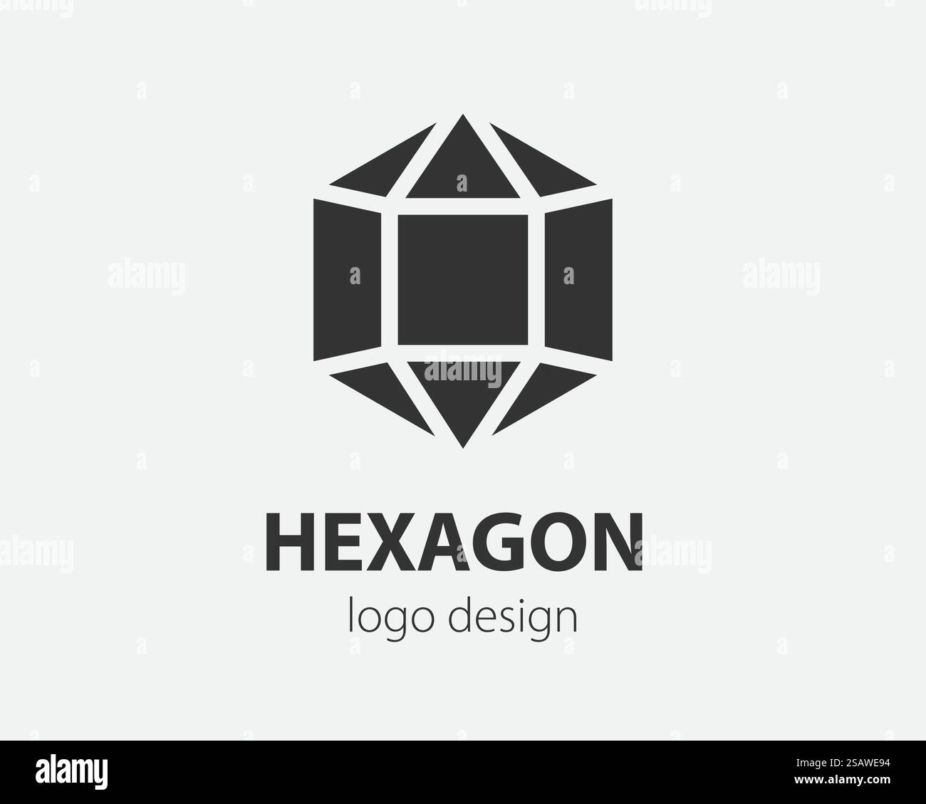 Abstract hexagon logo vector. Creative geometric logotype, design ...
