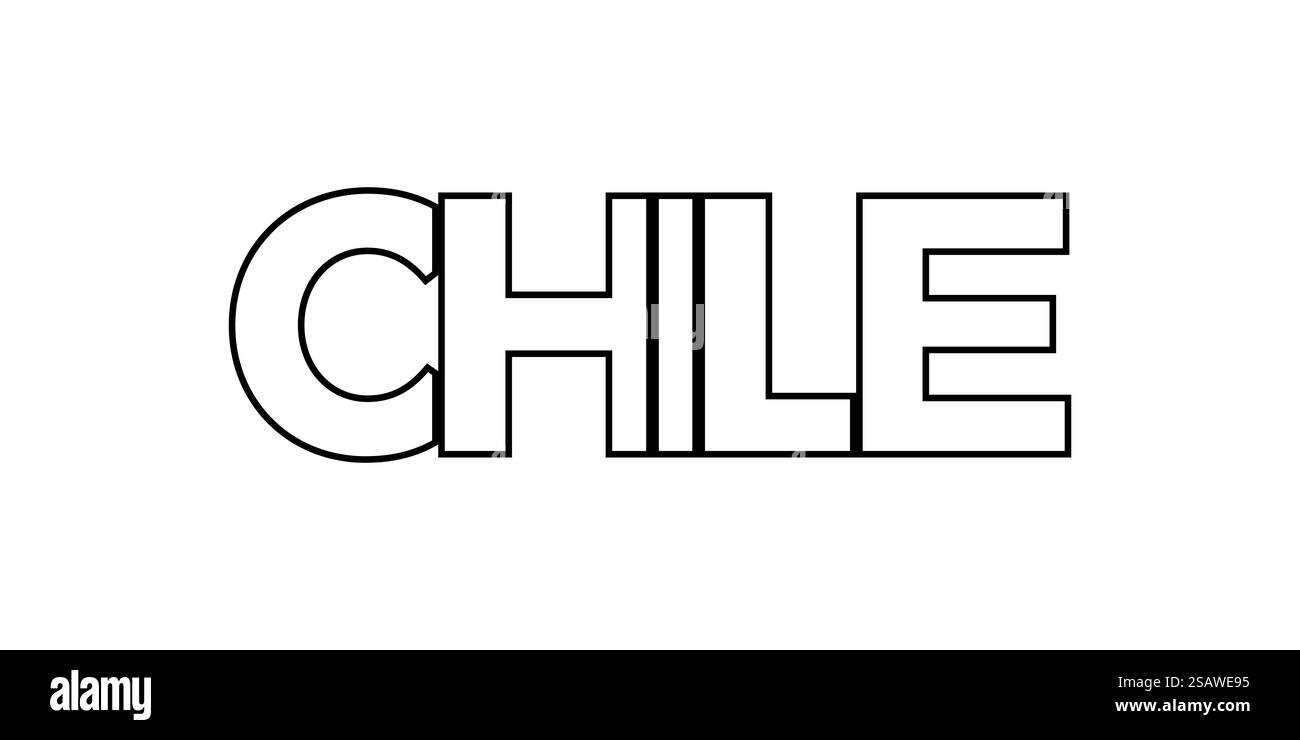 Chile emblem for print and web. Design features geometric style, vector ...