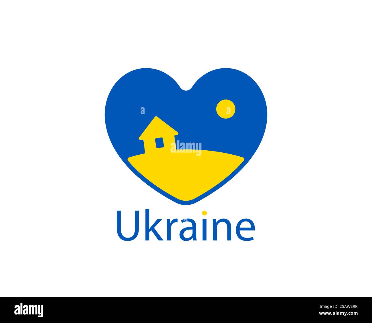 Ukrainian heart in blue-yellow colors of the flag of Ukraine. Love for ...
