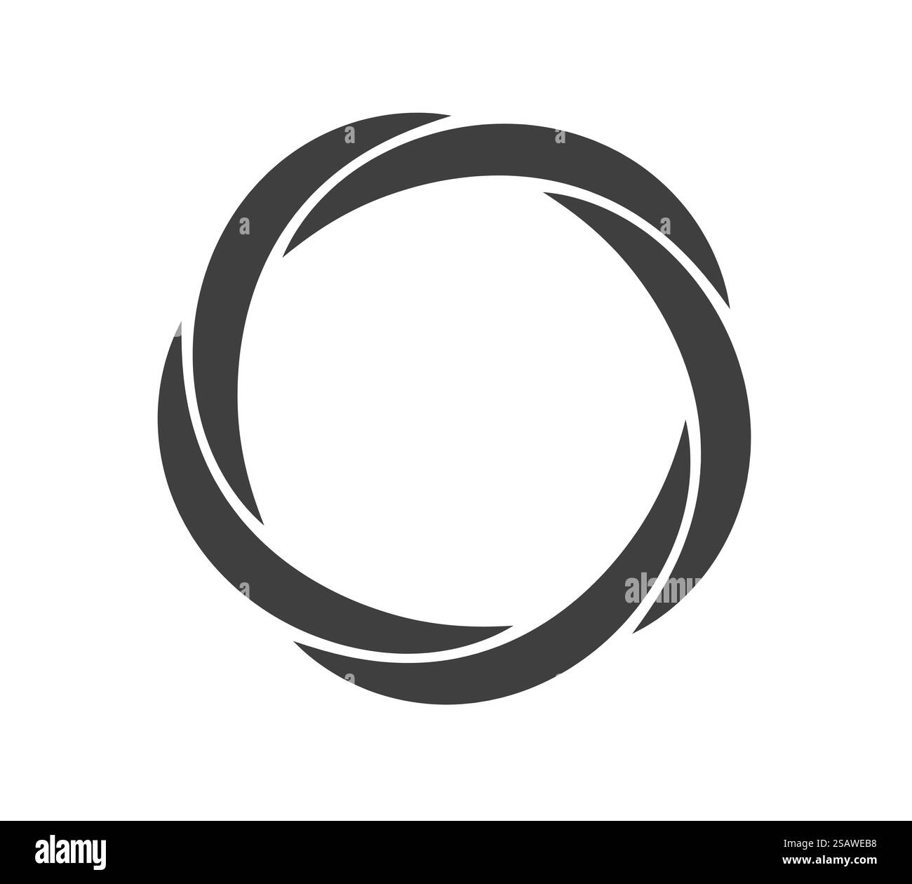 Round frame black and white vector ornament. Graphic border doodle ...