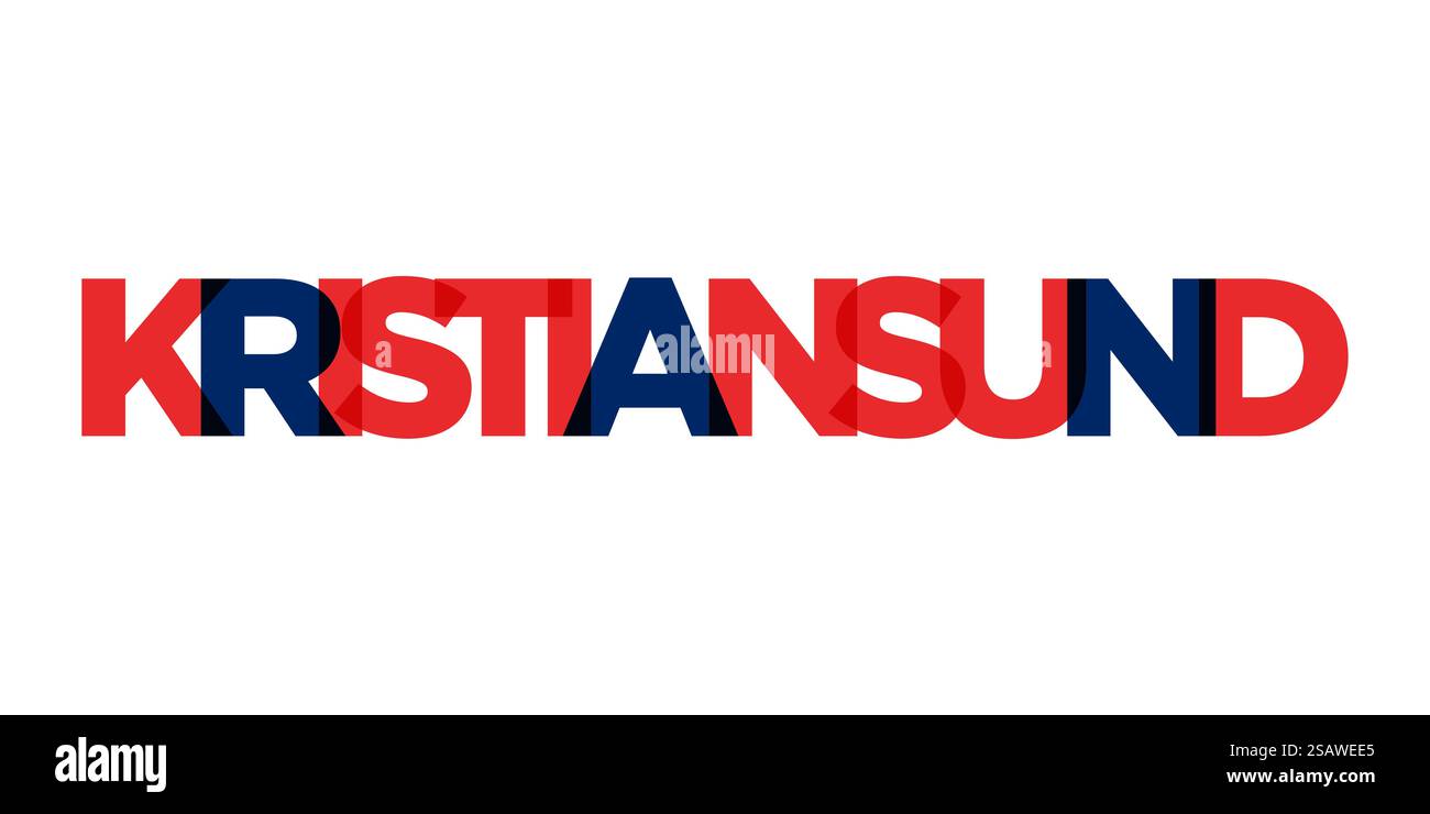 Kristiansund in the Norway emblem for print and web. Design features geometric style, vector ...