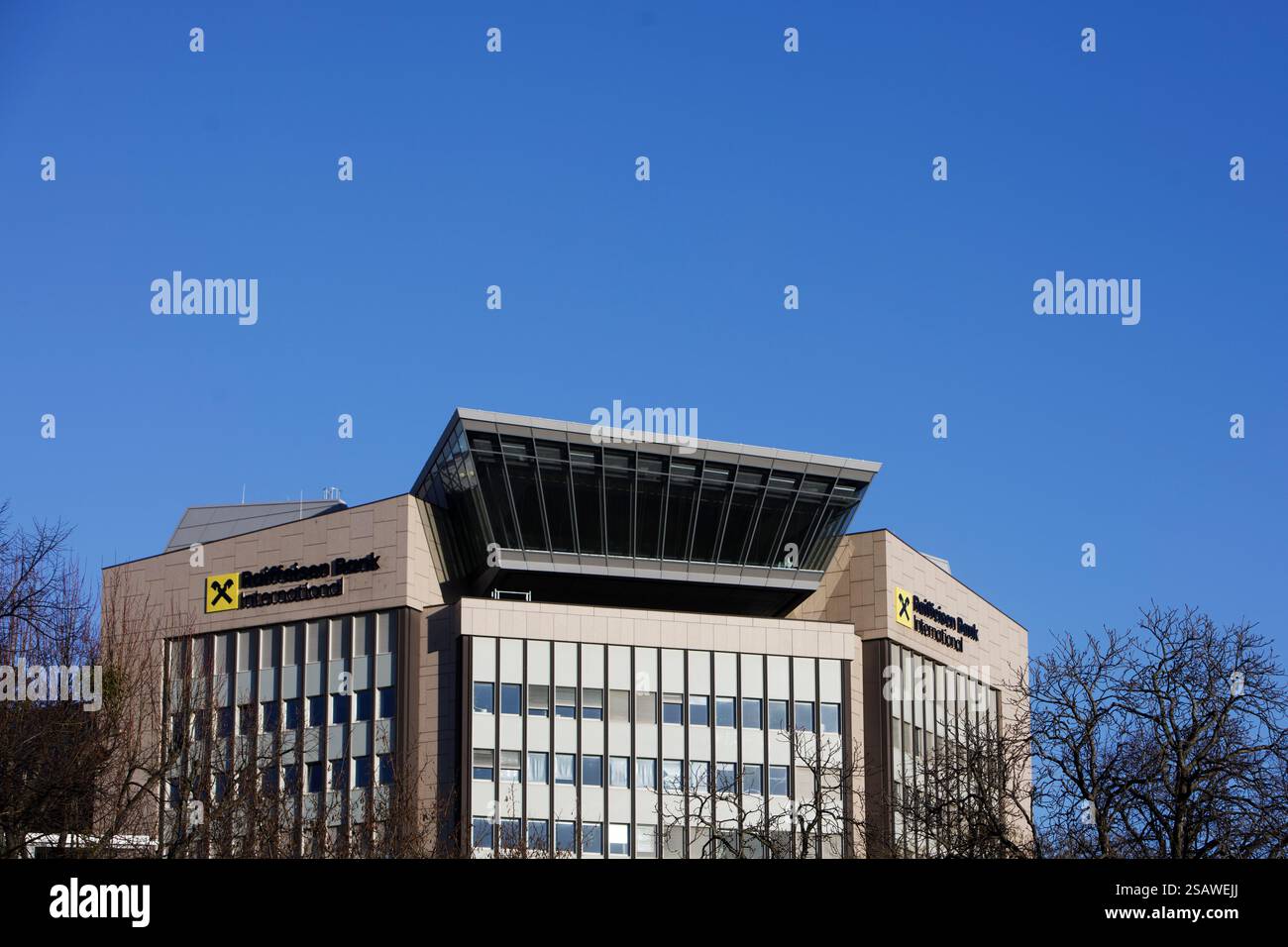 AUSTRIA; VIENNA; 20250130; Headquarters with logo of Raiffeisen Bank ...