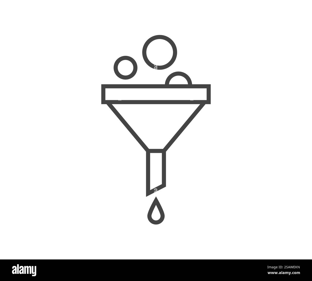 Funnel icon vector. Sort sign, filter symbol black and white simple ...