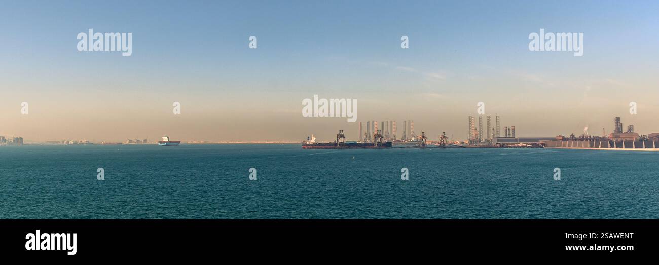 Manama, Bahrain - January 5, 2025: A panoramic view of the bustling ...