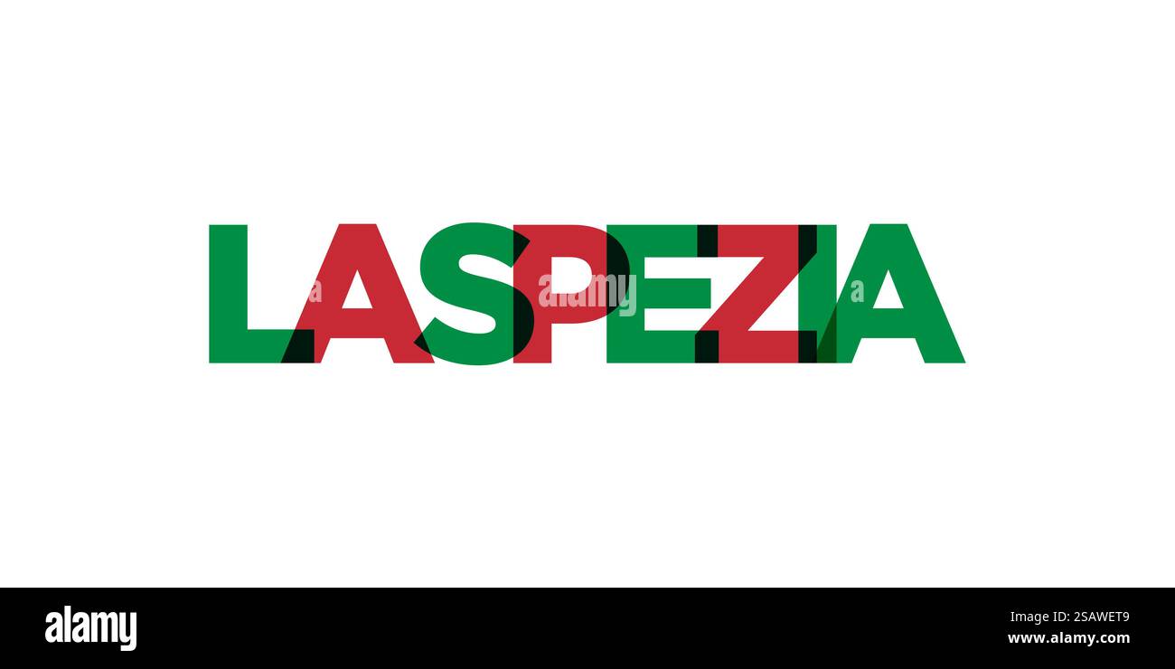 La Spezia in the Italia emblem for print and web. Design features geometric style, vector ...