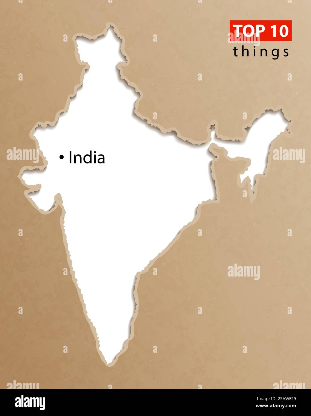 India map vector. Indian maps craft paper texture. Empty template information creative design ...