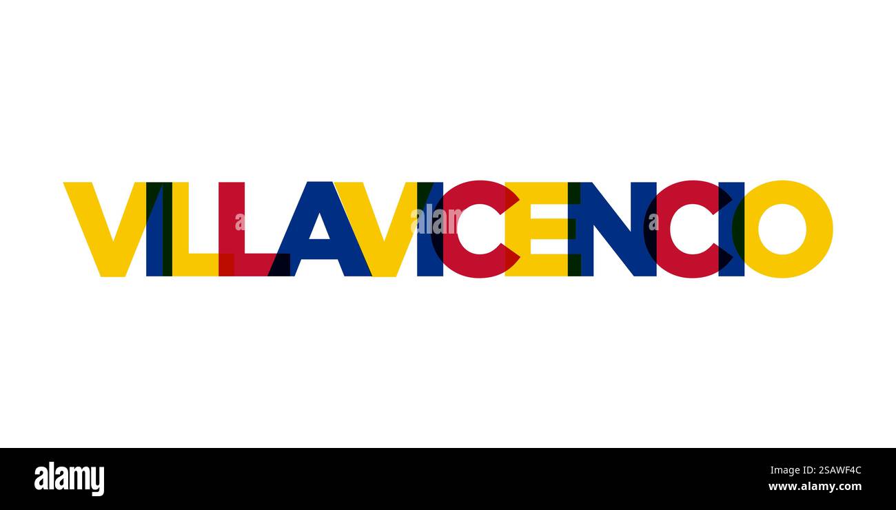 Villavicencio in the Colombia emblem for print and web. Design features geometric style, vector ...