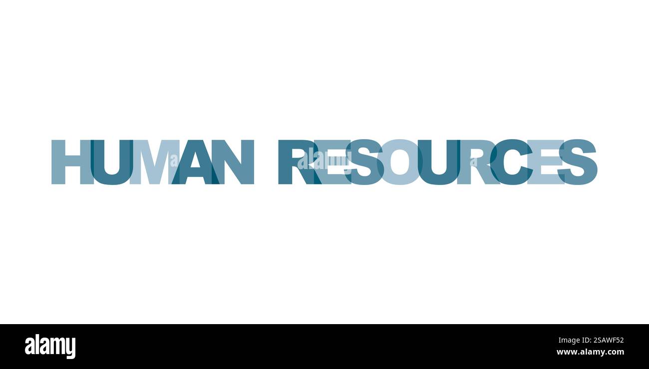 Human resources business card text. Modern lettering poster. Color word ... Human resources business card text. Modern lettering poster. Color word ...