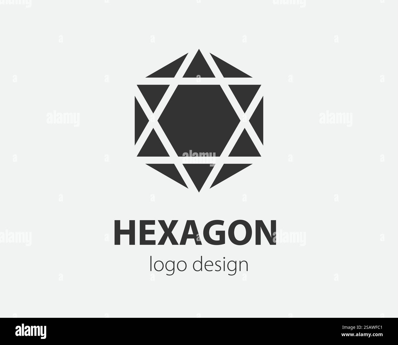 Abstract hexagon logo vector. Creative geometric logotype, design ...