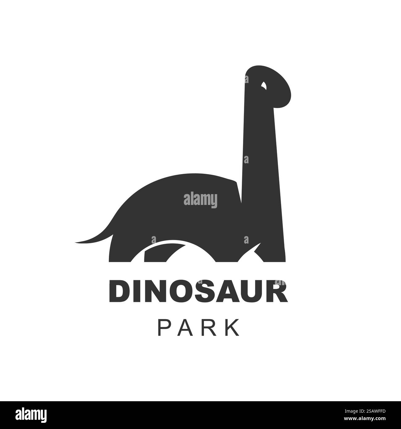 Brachiosaurus dinosaur vector logo design element. Jurassic park world ...