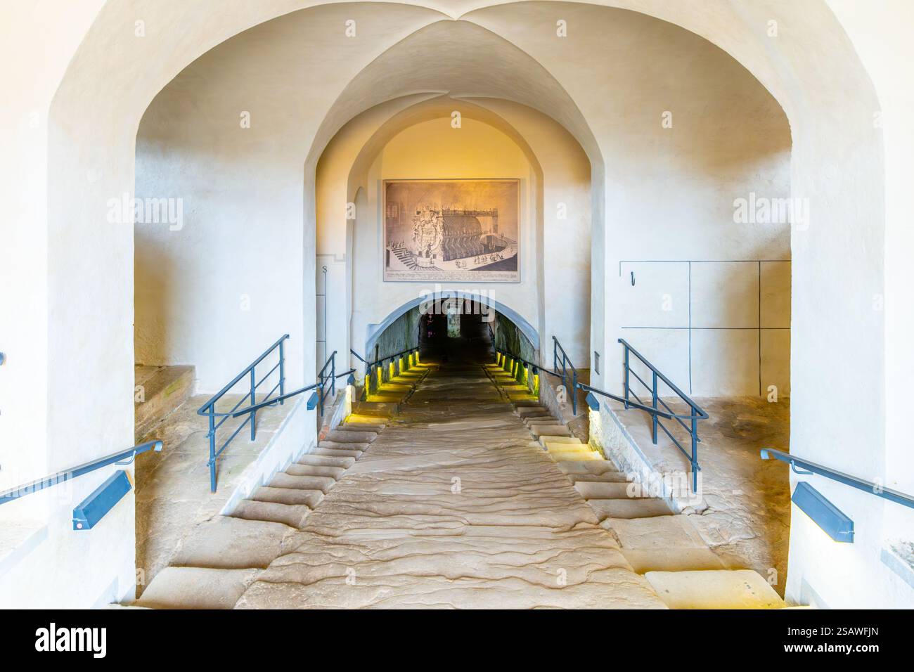 The entrance to Magdelenes Castle showcases historical architecture ...