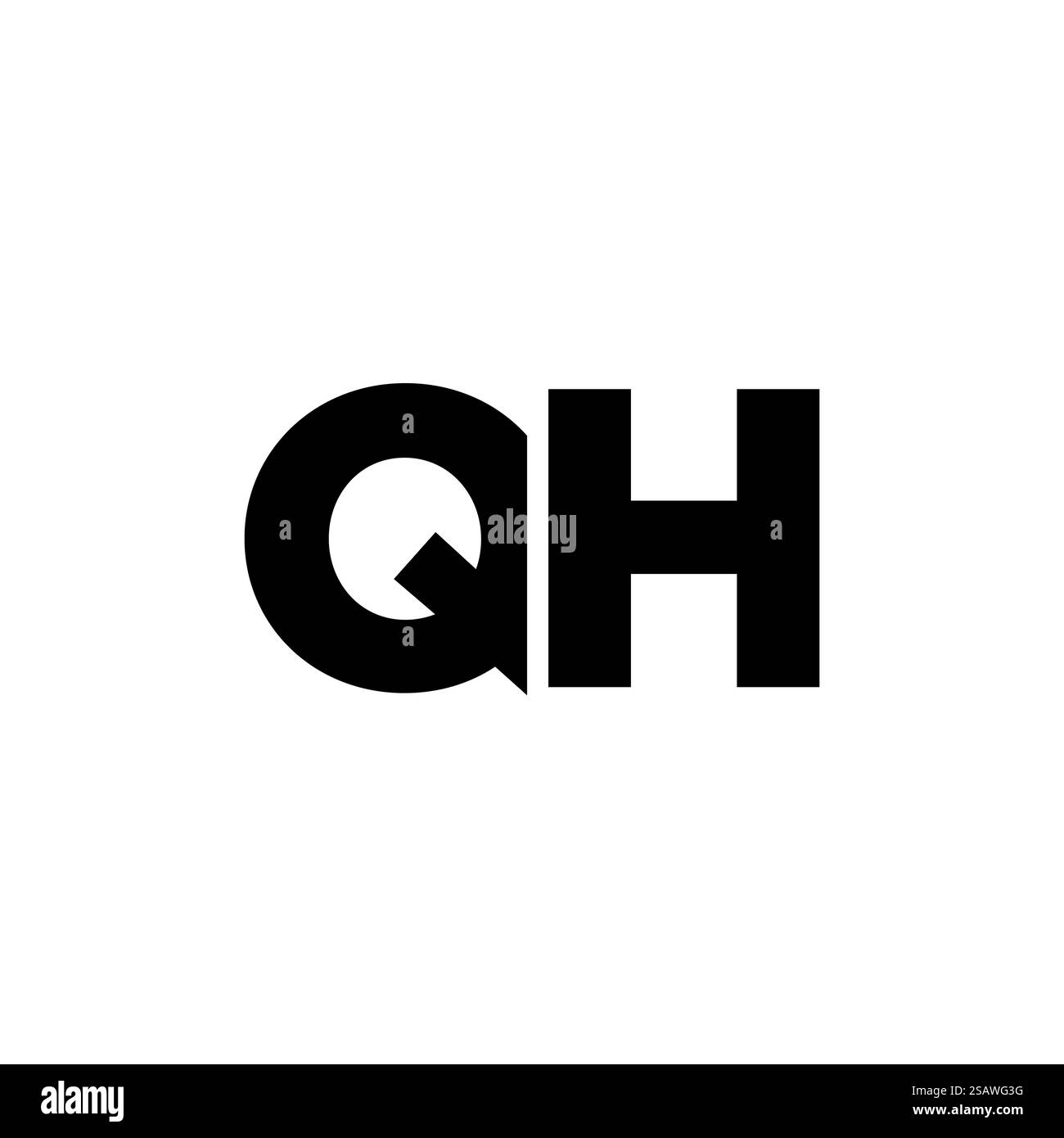 Trendy letter Q and H, QH logo design template. Minimal monogram ...